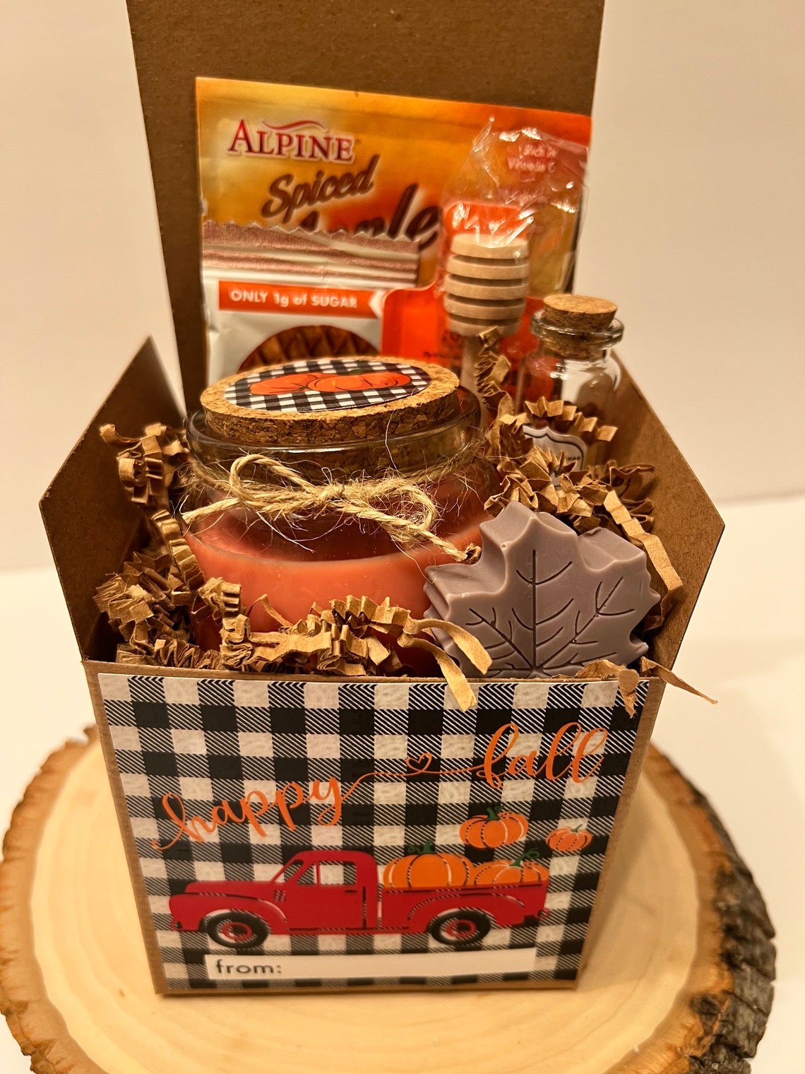 Happy Fall Gift Boxautumn Gift 6oz Soy Candle Fall Season - Etsy