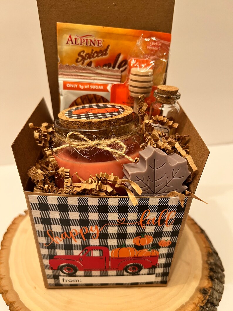 Happy Fall Gift Boxautumn Gift 6oz Soy Candle Fall Season - Etsy