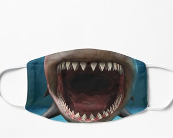 Kids Shark Mask and / or Shirt Combo Funny Kids Shark Print Face Mask ...