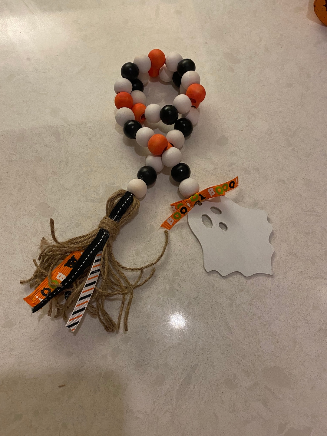 Halloween Ghost Beaded Garland, Halloween Garland, Farmhouse Halloween ...