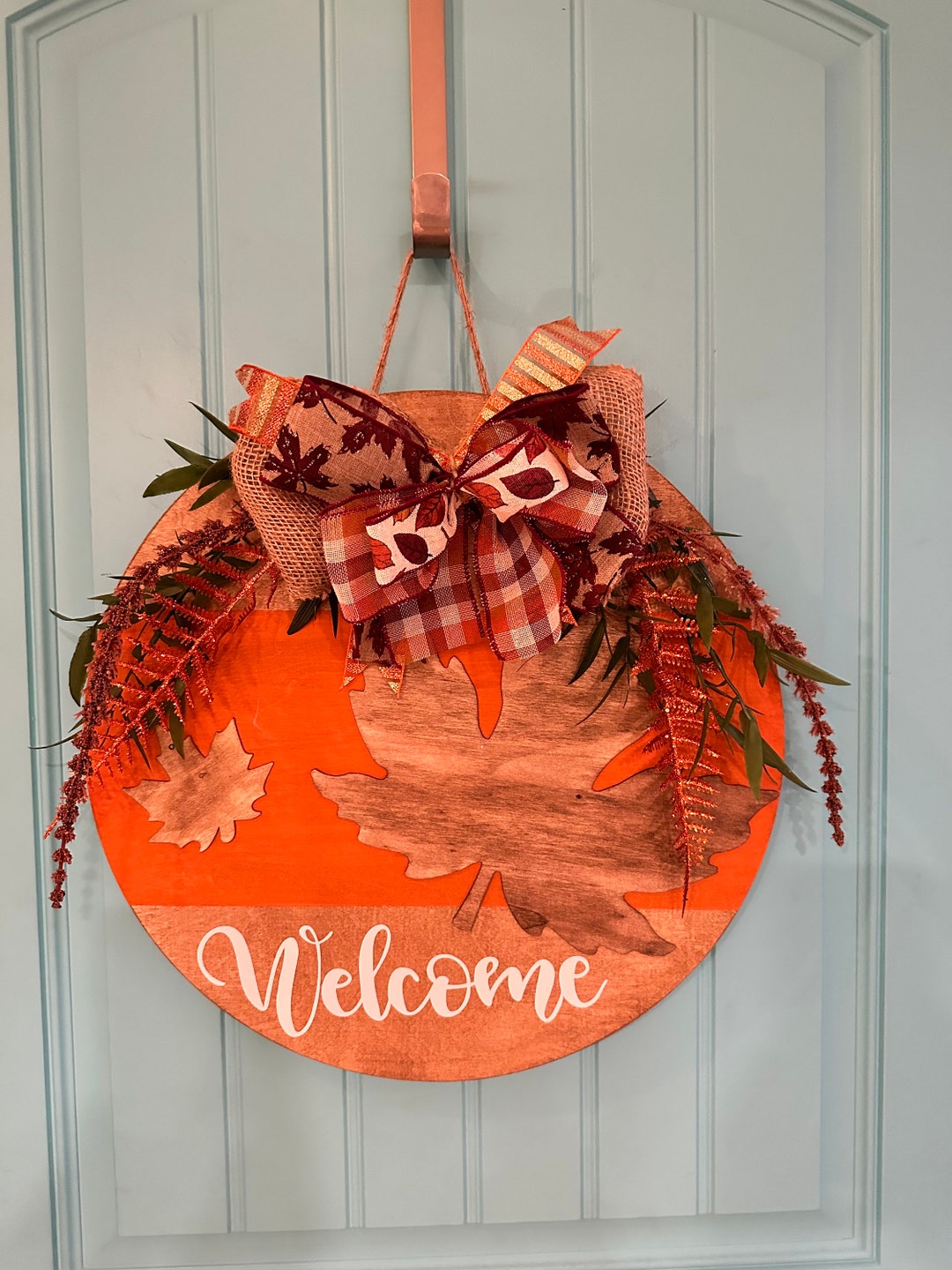 Fall Welcome Door Hanger, Fall Front Door, Fall Decor, Fall Sign ...
