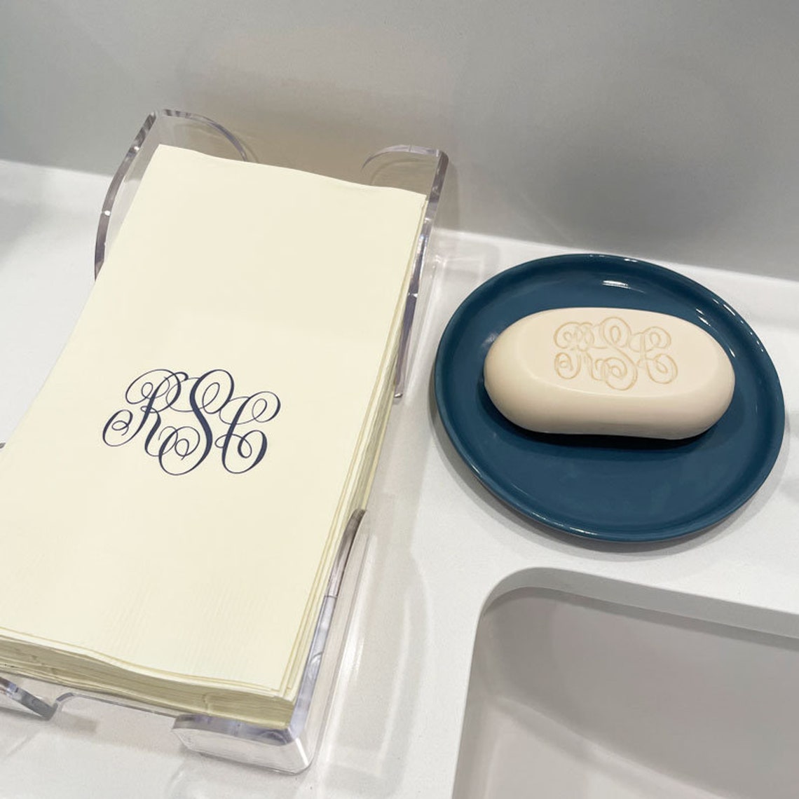 Personalized Monogram Soap (set of 3 Soaps + 25 Napkins), Custom ...