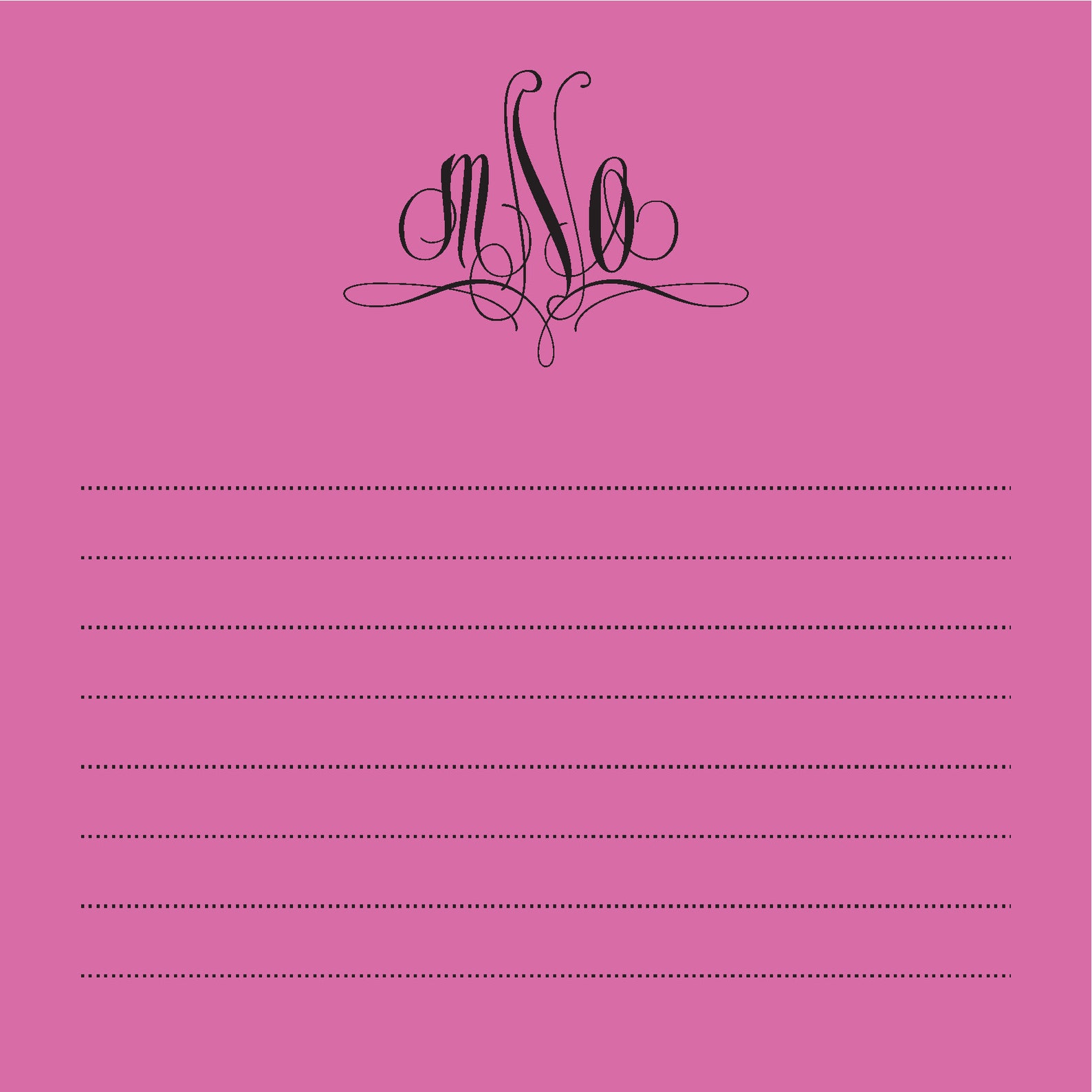 Colorful Monogram Square Notepad 250 Sheets - Etsy