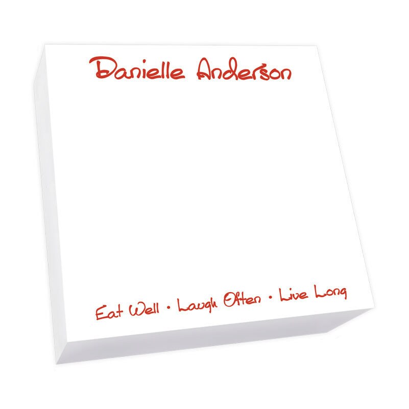 Personalized Petite Memo Squares - White With Holder - 125 Sheets/set ...