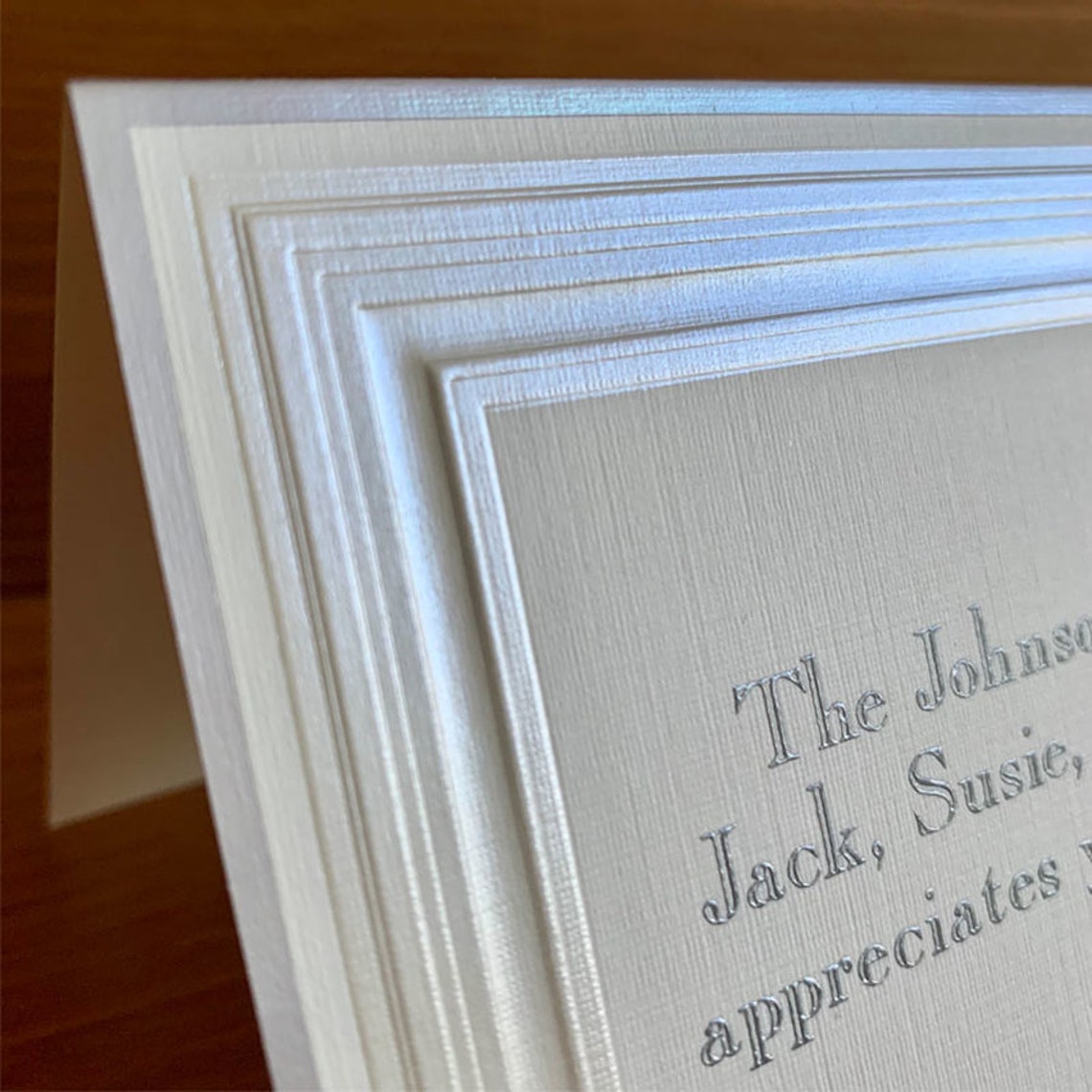 Appreciation Fold Notes Raised Ink Stationery With Embossed - Etsy