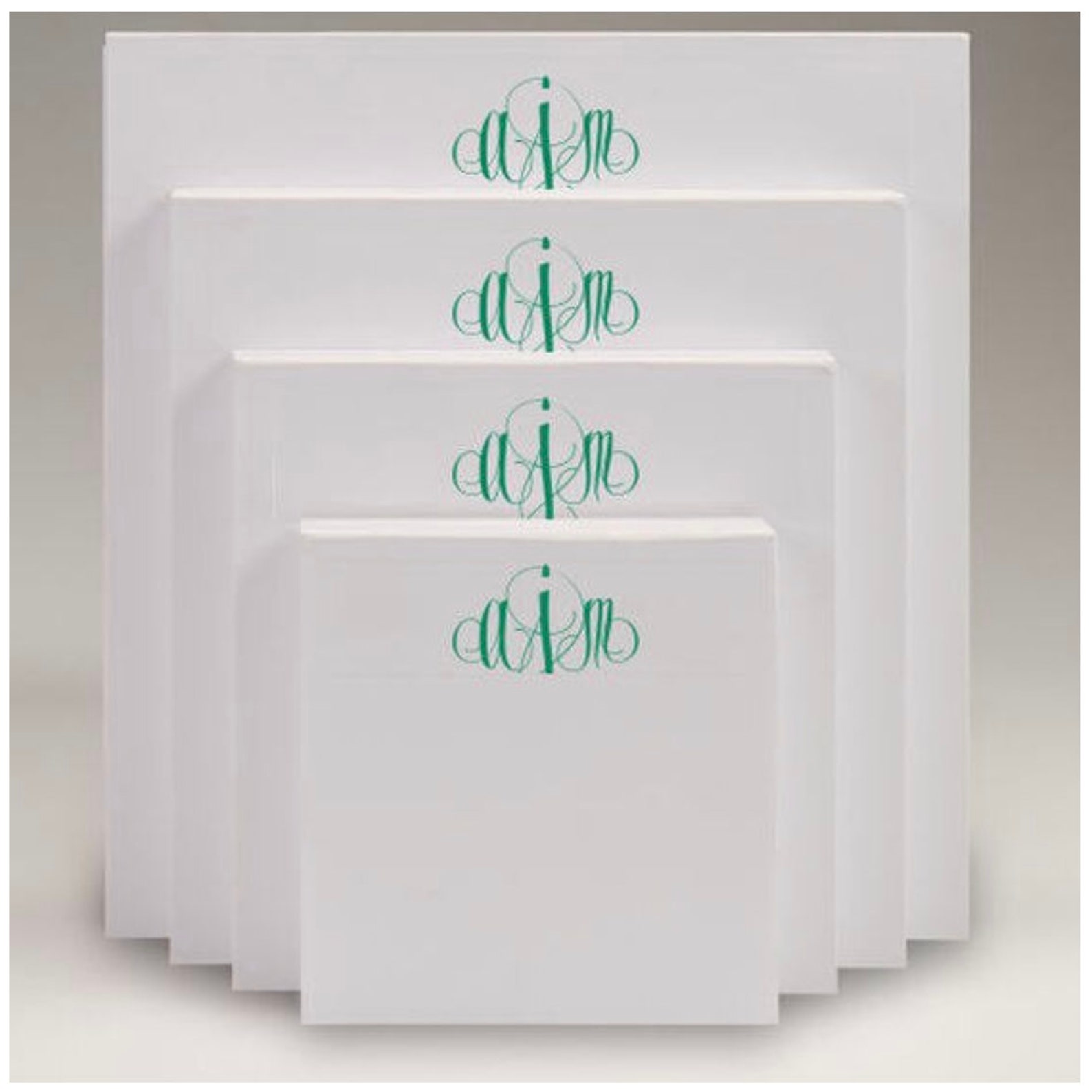 Personalized Monogram Tablet Set 4-tablet Set White Paper - Etsy