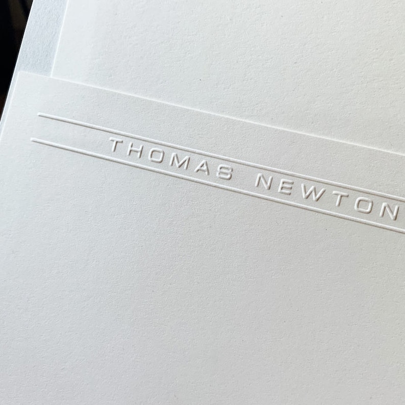 Personalized Embossed Flat Cards Embossed Cards Stationery - Etsy