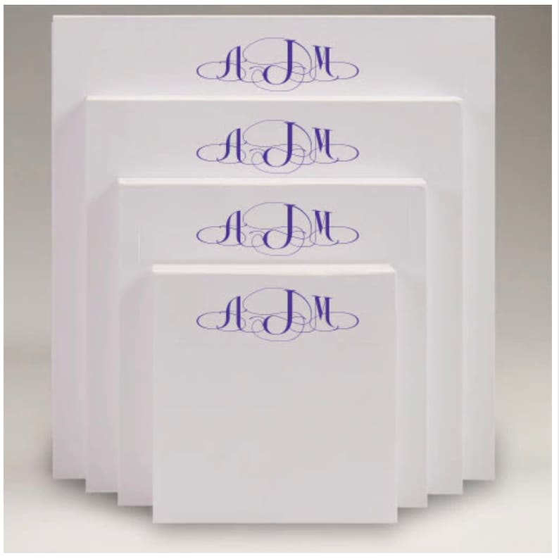 Personalized Monogram Tablet Set 4-tablet Set White Paper | Etsy