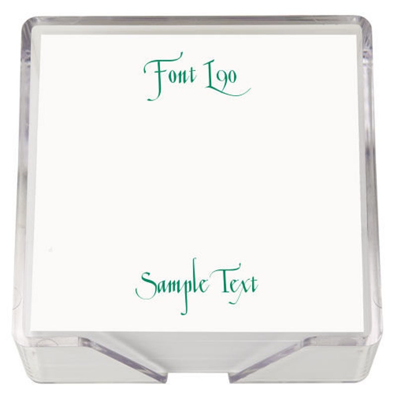 Personalized Petite Memo Squares White with Holder 125 | Etsy