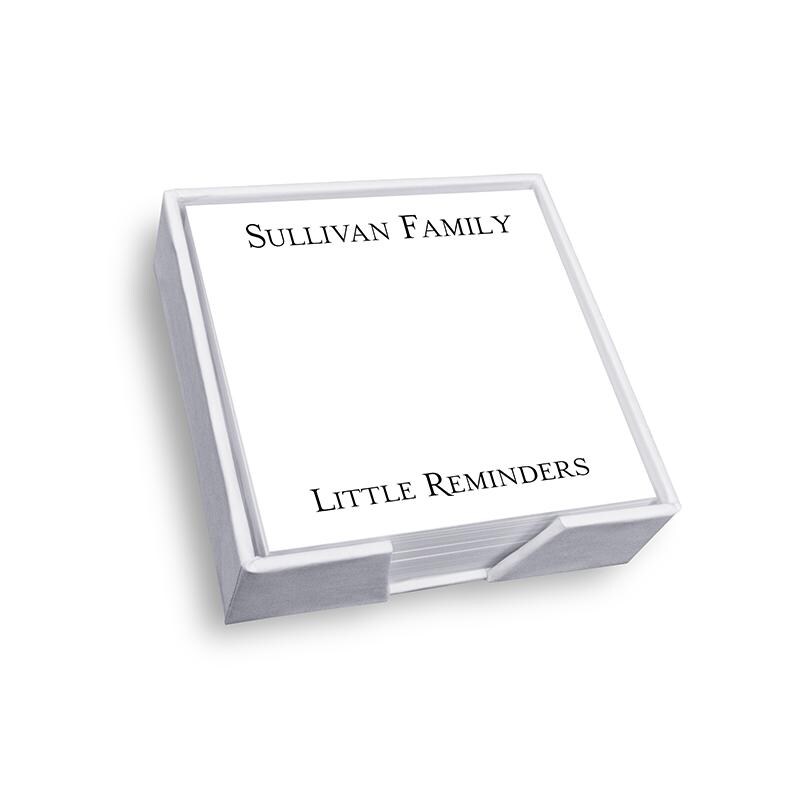 Personalized Petite Memo Squares - White With Holder - 125 Sheets/set ...