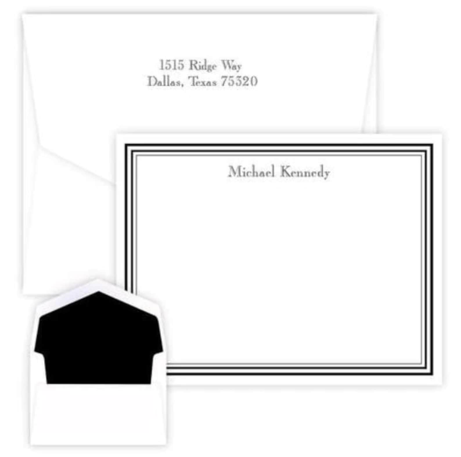 Personalized Flat Cards Stationery - Raised Ink Stationery, Made in the ...