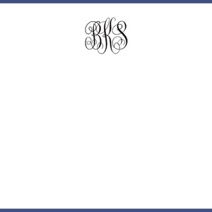 Classic Monogrammed Personalized Stationery Set - Raised Ink Flat Cards ...