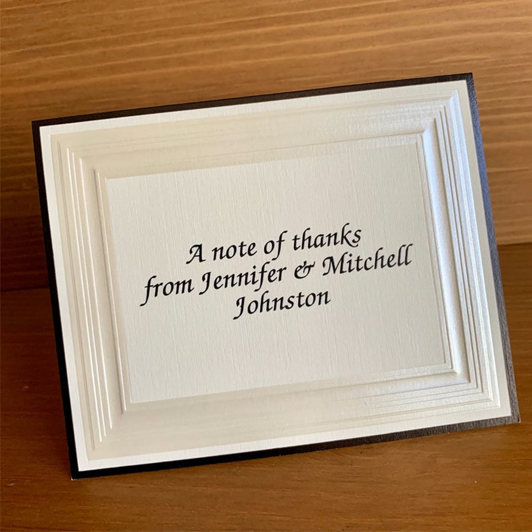 Elegant Thank You Fold Notes - Raised Ink Stationery With Embossed ...