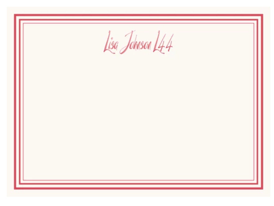 Personalized Flat Cards Stationery Raised Ink Stationery | Etsy