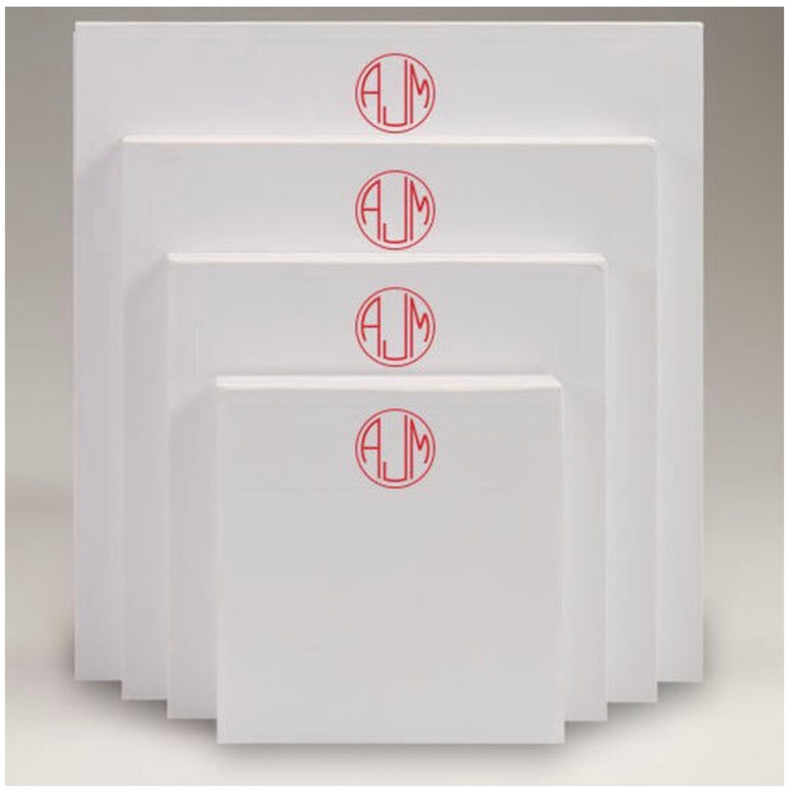 Personalized Monogram Tablet Set 4-tablet Set White Paper - Etsy