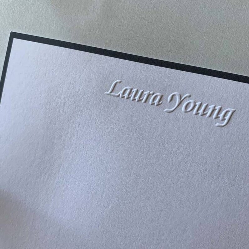 Multiple Fonts Personalized Embossed Stationery personalized - Etsy
