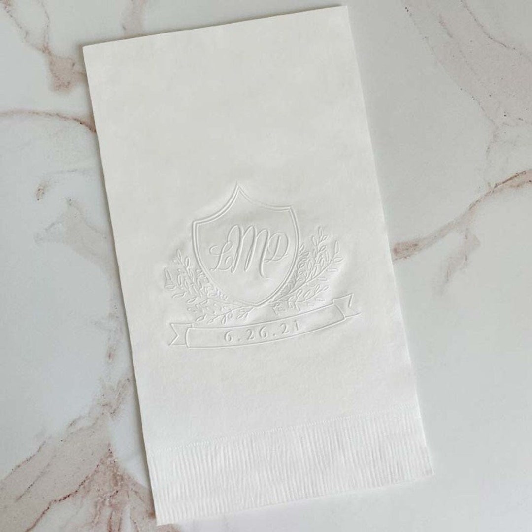 Embossed Custom Dinner Napkins\guest Towels With Your Logo/artwork ...