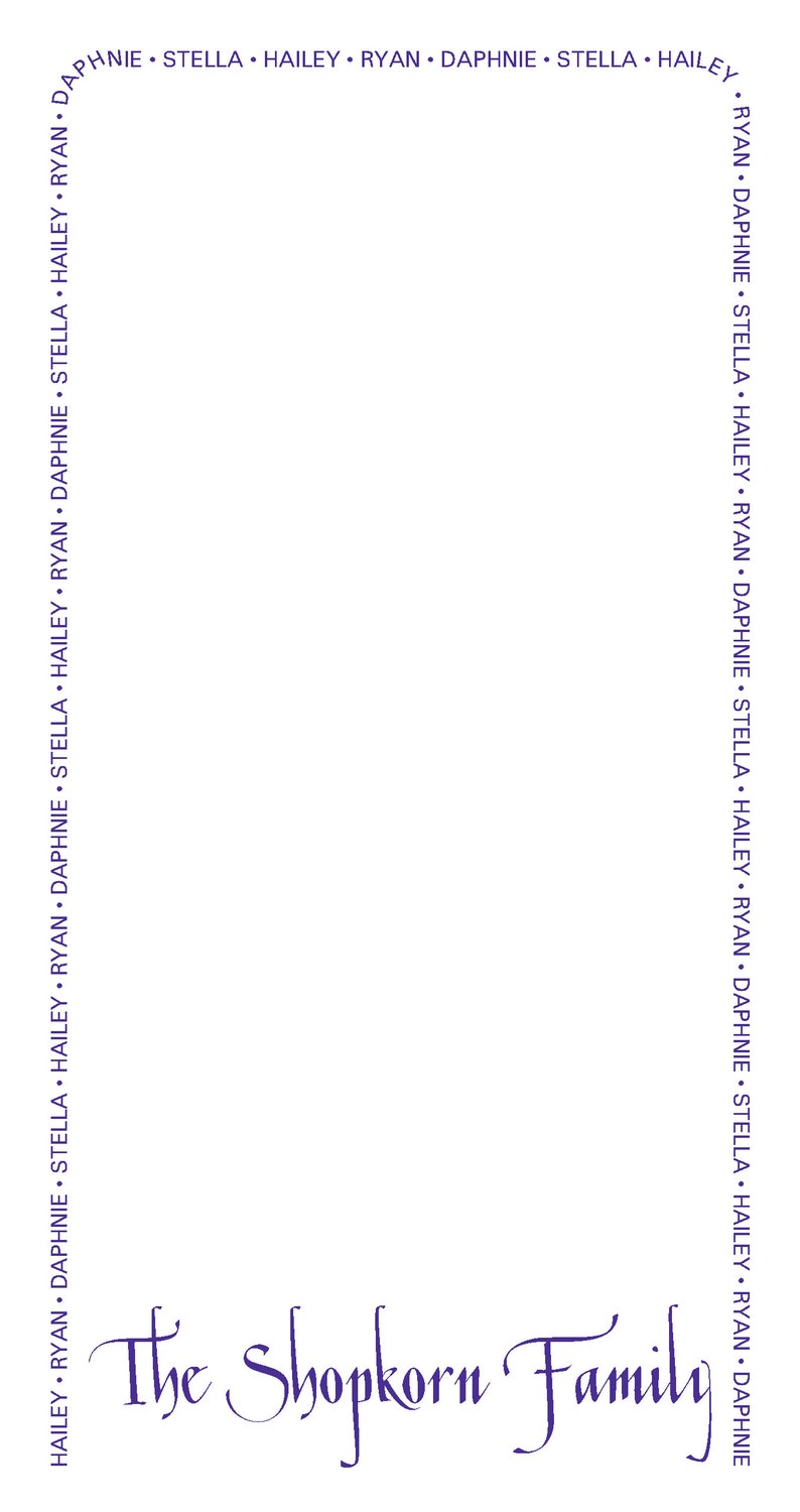 Personalized Family Memo Sheets White With Holder 260 - Etsy