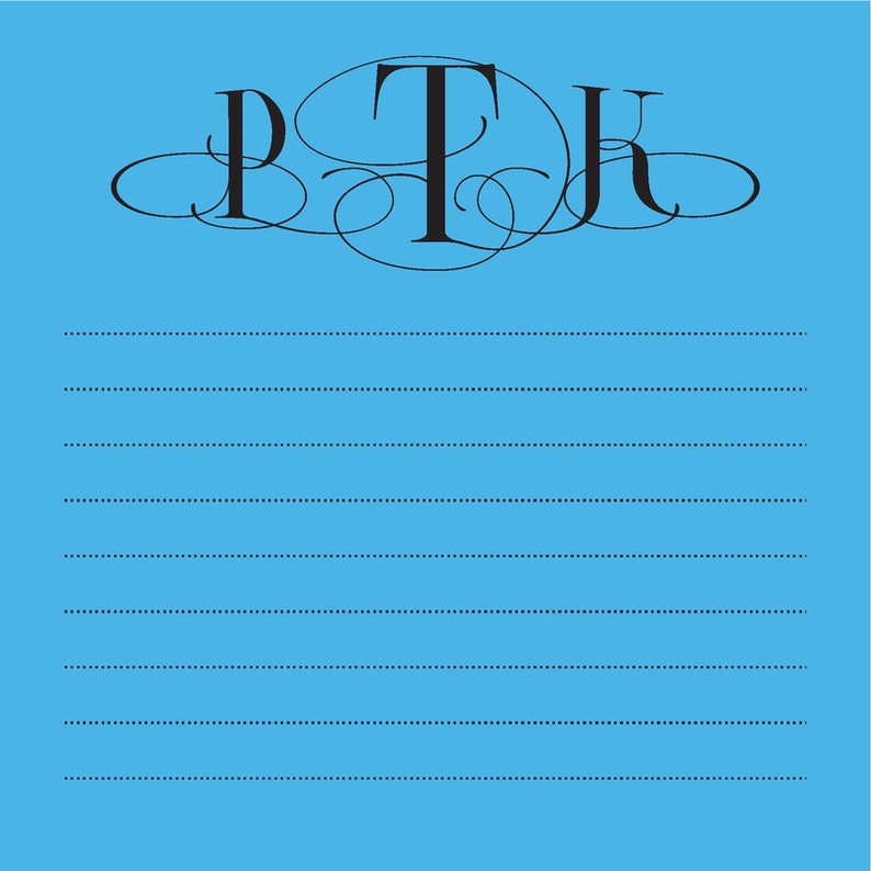 Colorful Monogram Square Notepad 250 Sheets - Etsy