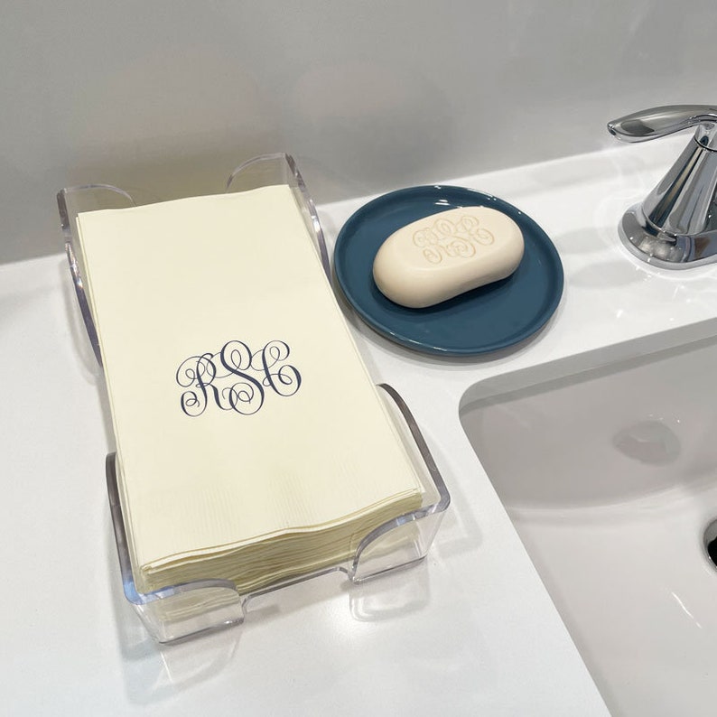 Personalized Monogram Soap (set of 3 Soaps + 25 Napkins), Custom ...