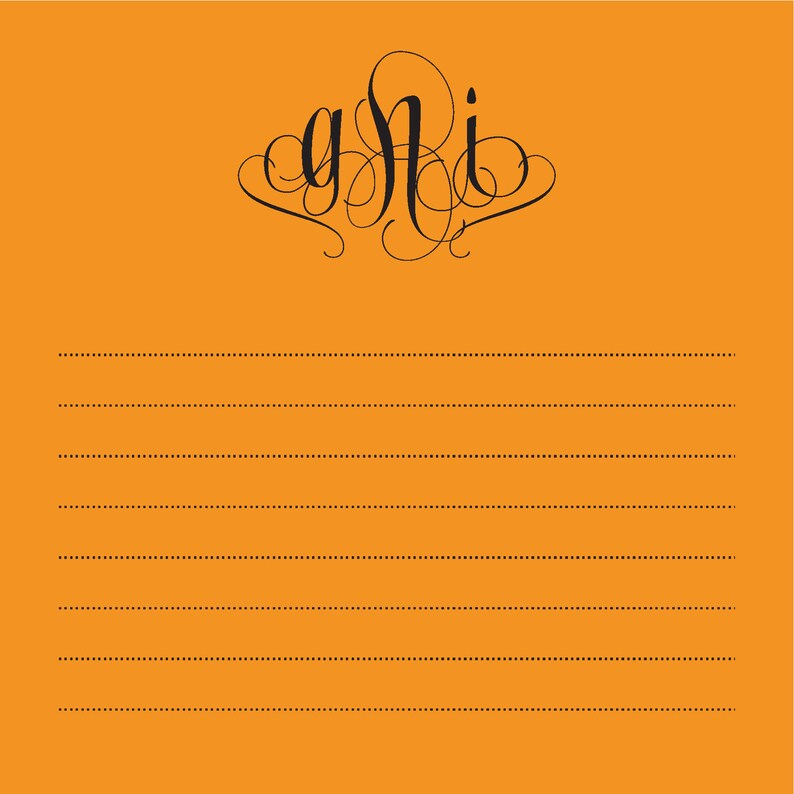 Colorful Monogram Square Notepad 250 Sheets - Etsy