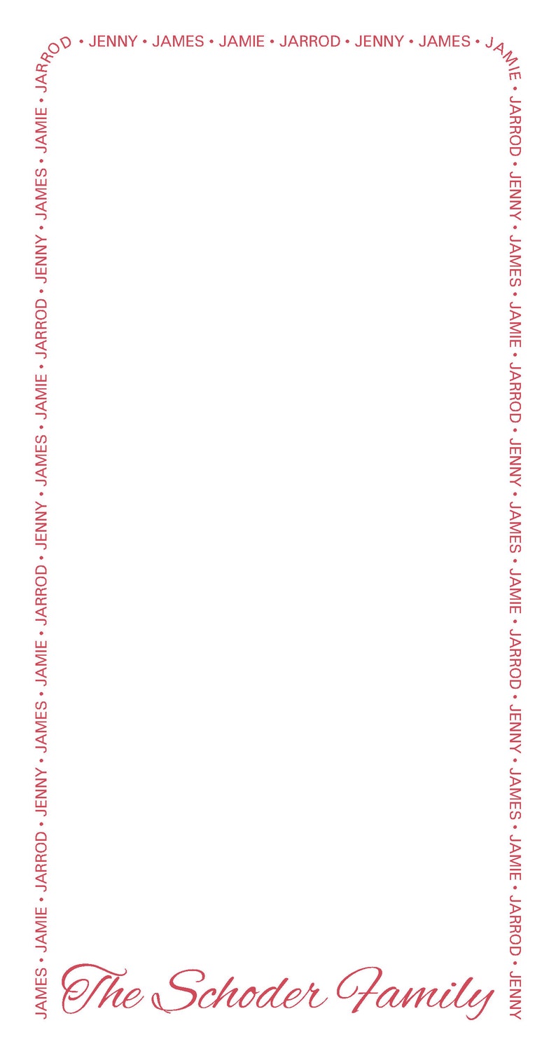 Personalized Family Memo Sheets White With Holder 260 - Etsy