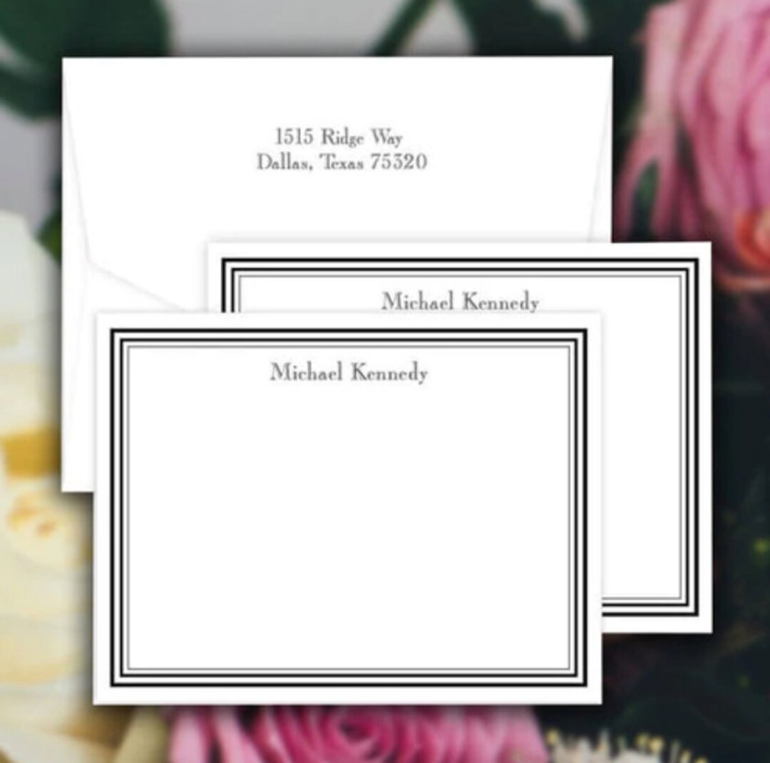 Personalized Flat Cards Stationery - Raised Ink Stationery, Made in the ...