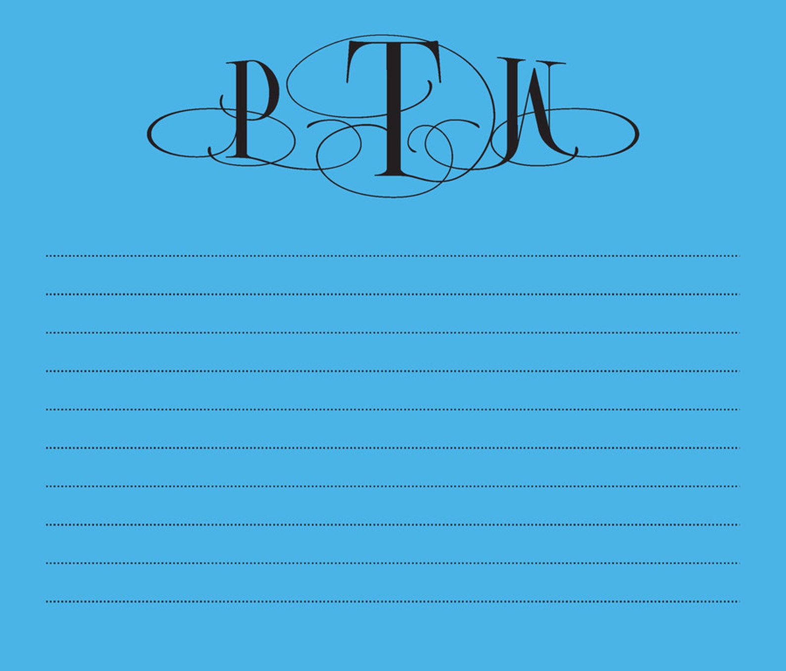 Personalized Large Colorful Monogram Custom Notepad 250 - Etsy