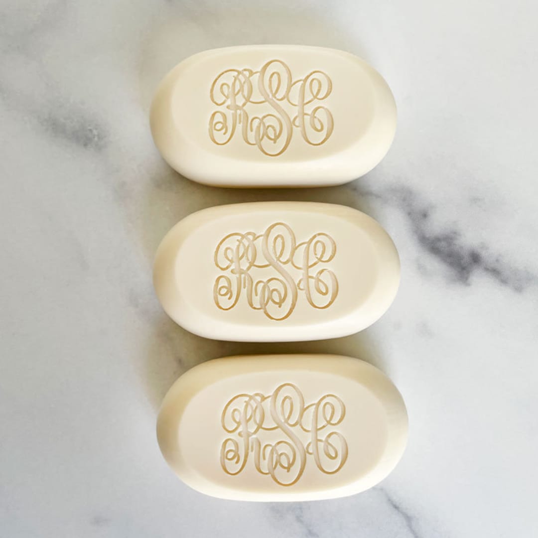 Personalized Monogram Soap (set of 3), Custom Monogram Soap, Shea ...