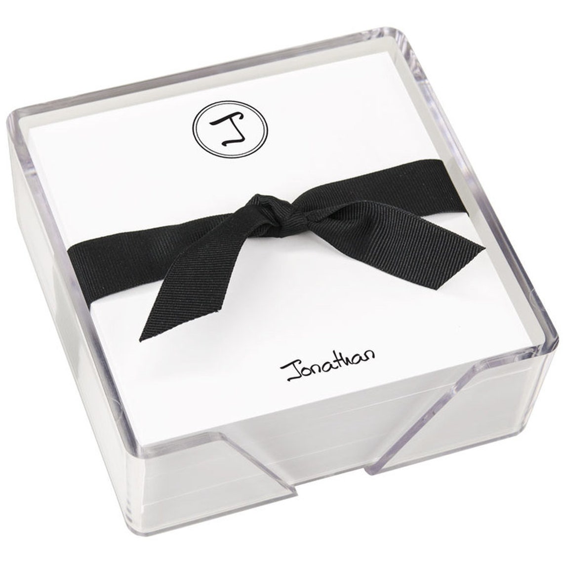 Personalized Initial Memo Squares White With Holder 275 - Etsy Personalized Initial Memo Squares White With Holder 275 - Etsy