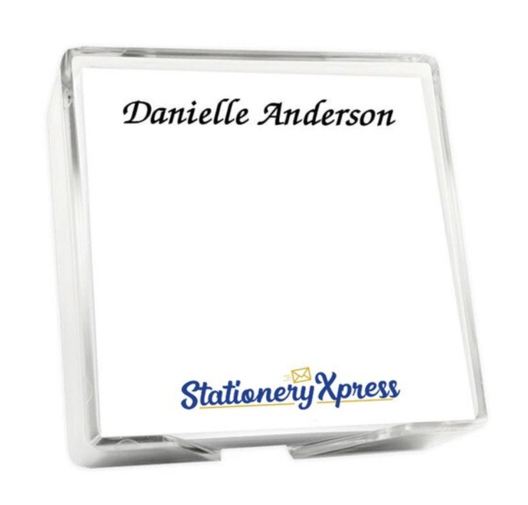Personalized Logo/artwork Memo Squares - White With Holder - 275 Sheets ...