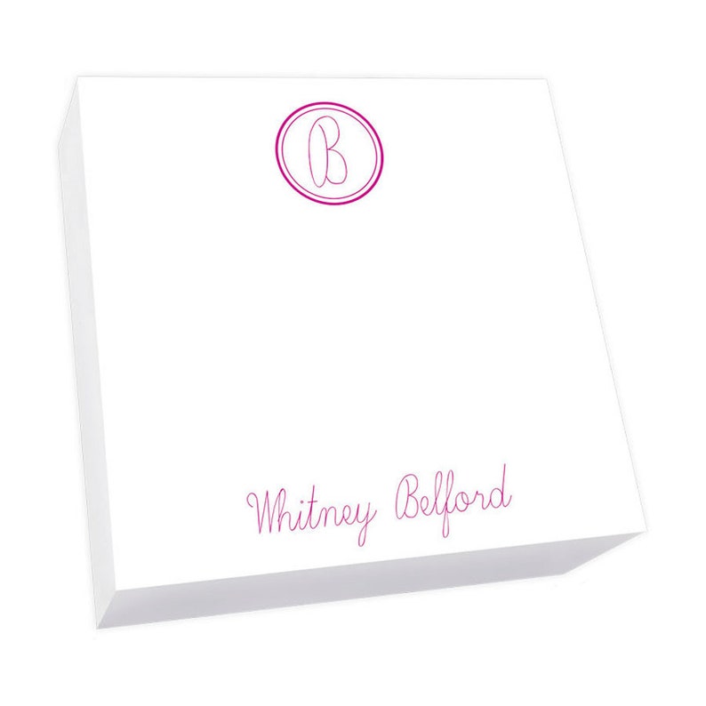Personalized Initial Memo Squares White With Holder 275 - Etsy Personalized Initial Memo Squares White With Holder 275 - Etsy