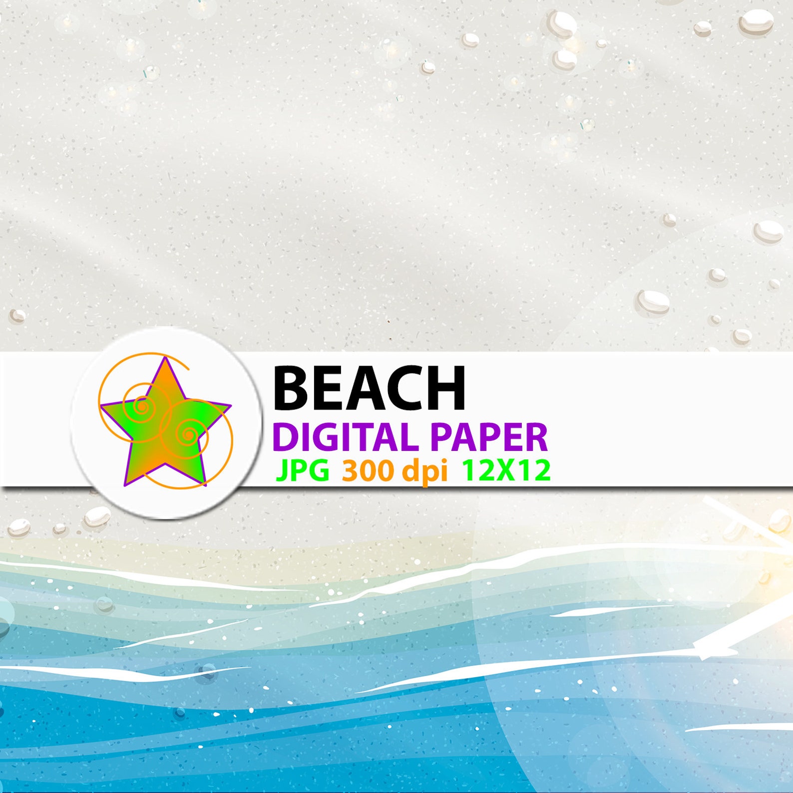 BEACH Digital Paper - Etsy