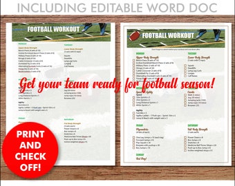 Football Equipment Check List, Customizable and Printable PDF, Add Your ...