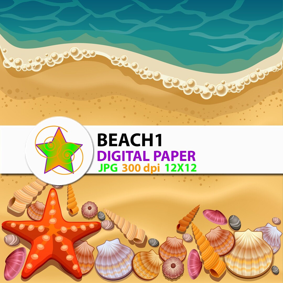 BEACH1 Digital Paper - Etsy