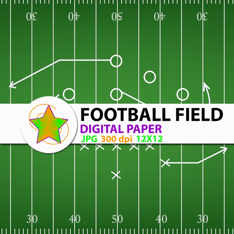 Football Field Digital Paper - Etsy