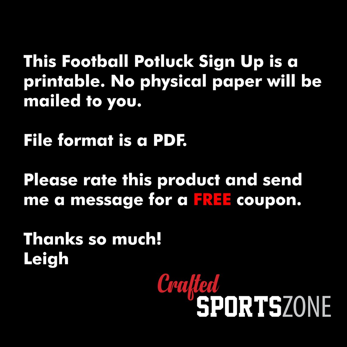 Football Potluck Sign Up, Potluck Party Printable, Football Team Party ...