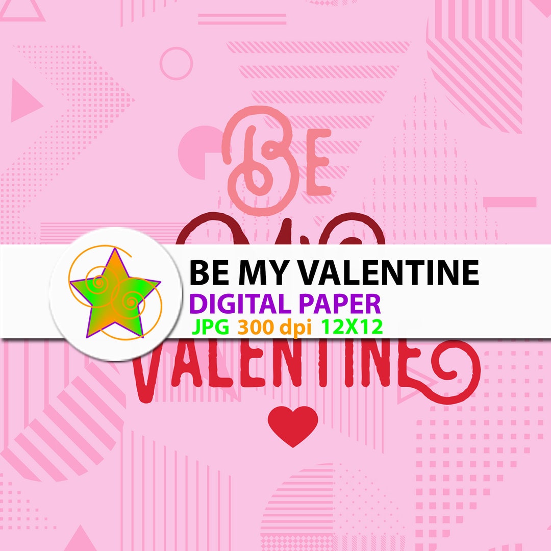 Be My Valentine Digital Paper - Etsy
