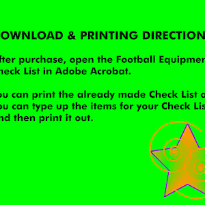 Football Equipment Check List, Customizable and Printable PDF, Add Your ...