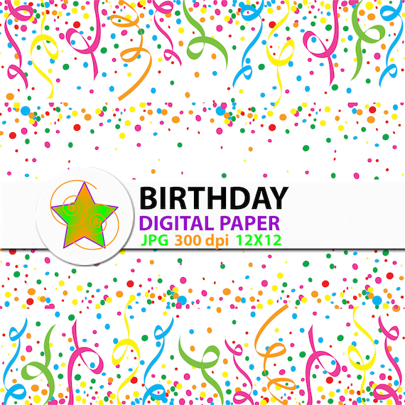 Birthday Digital Paper - Etsy
