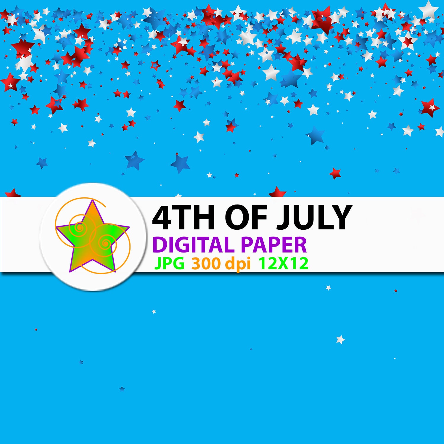 4th of July Digital Paper - Etsy