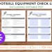 Football Equipment Check List, Customizable and Printable PDF, Add Your ...
