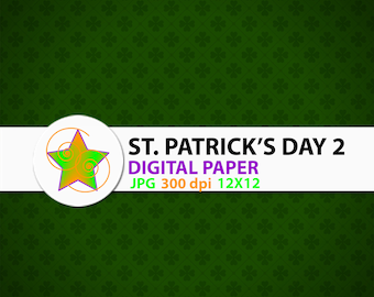 St. Patrick's Day, Shamrock, Digital Paper, Scrapbook Paper, Patterns ...