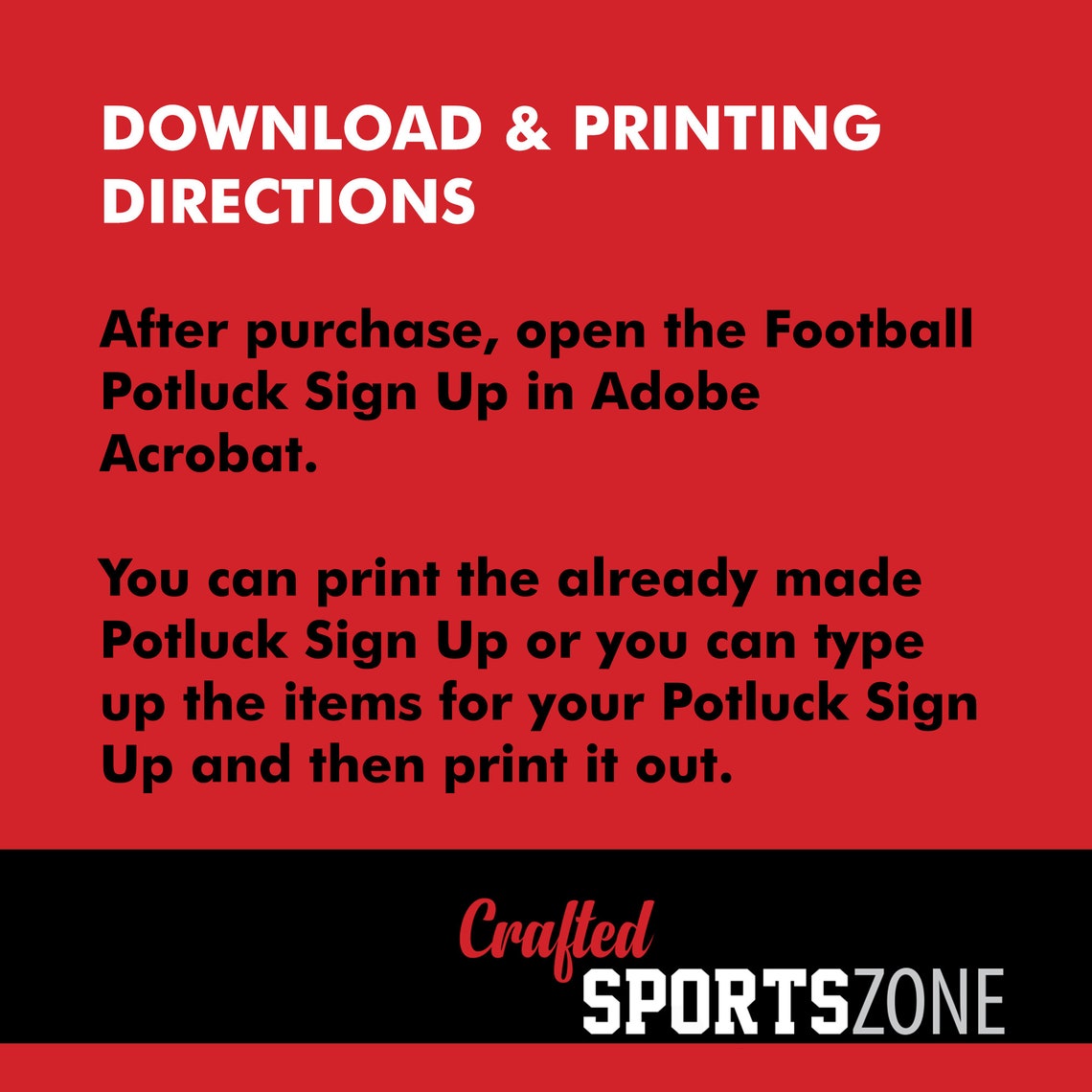 Football Potluck Sign Up, Potluck Party Printable, Football Team Party ...