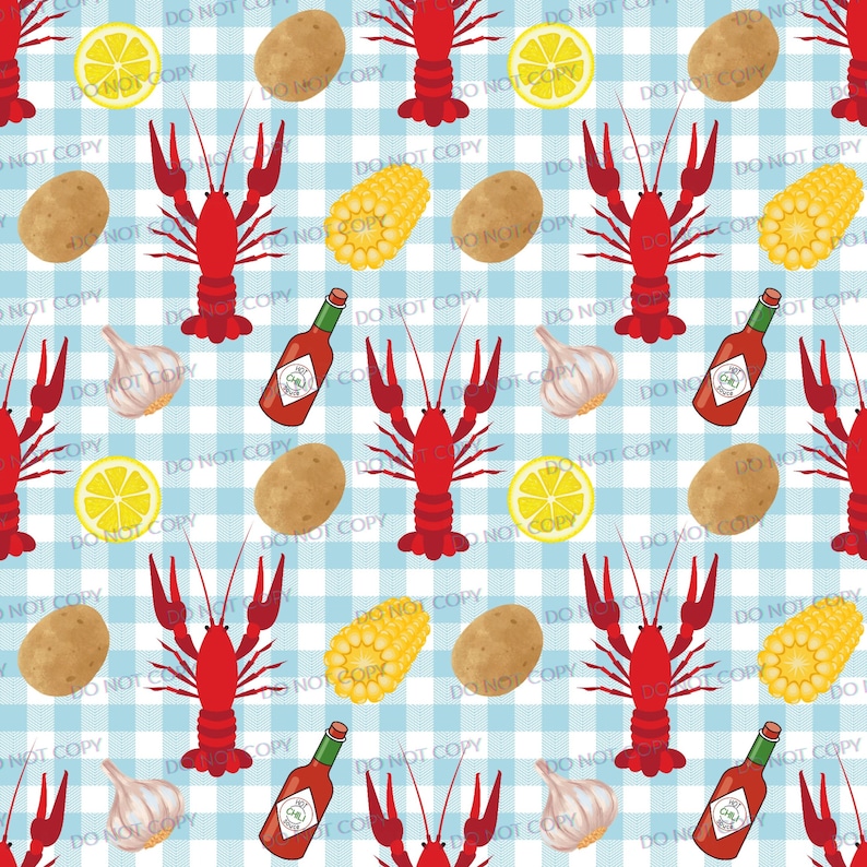 Crawfish Plaid Seamless - Etsy