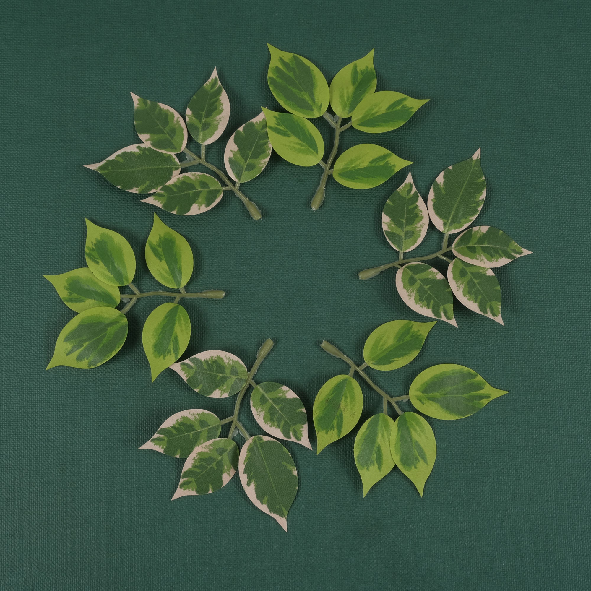 2colors Artificial Silk Ficus Leaf Fake Small Green Leaf Tiny Fake ...