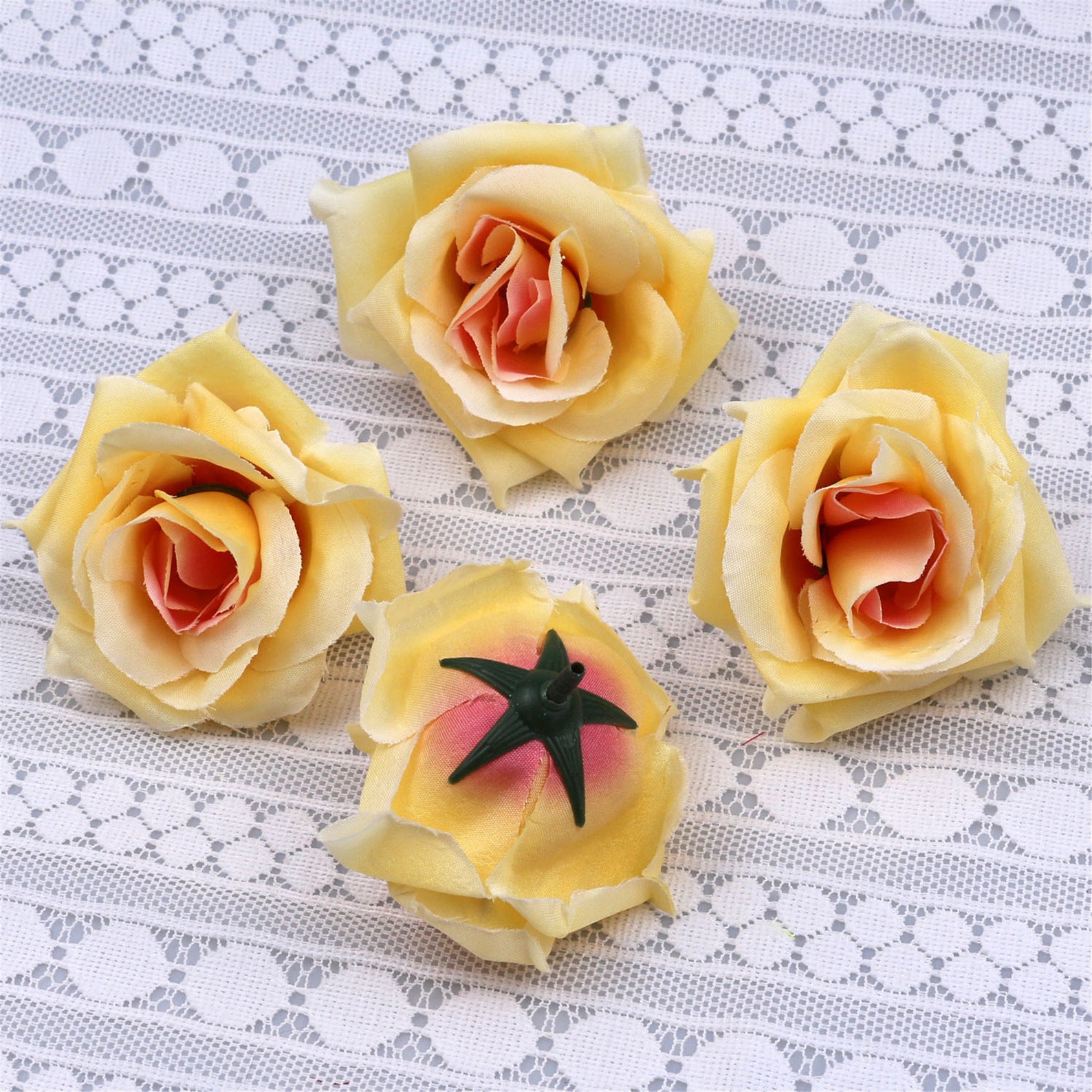 120pcs Artificial Silk 3.1" Rose Head Fake Flower Heads in Bulk ...