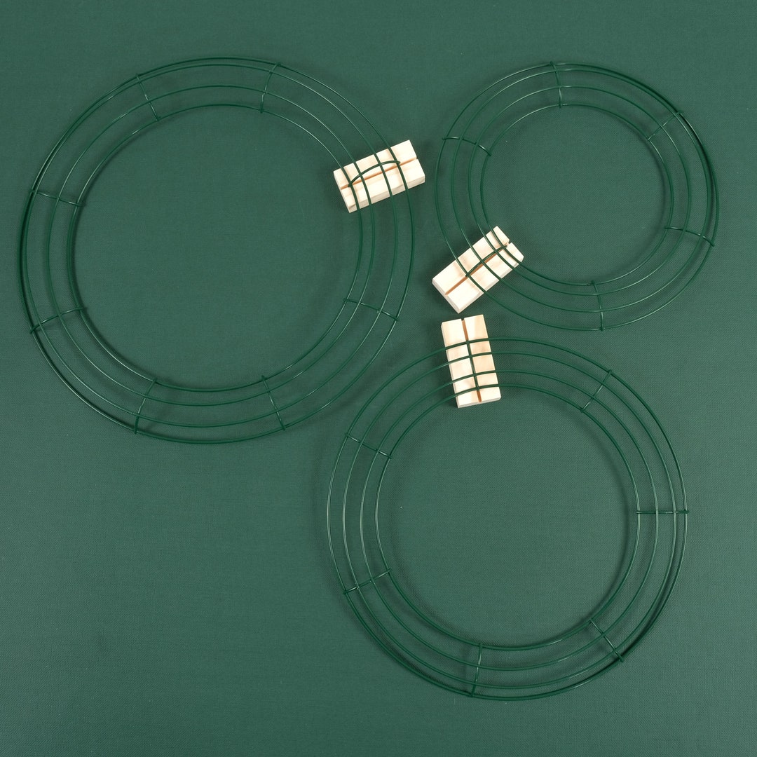 4size Green Metal Wreath Ring for Holiday Home Decor 1PCS Wire Wreath ...