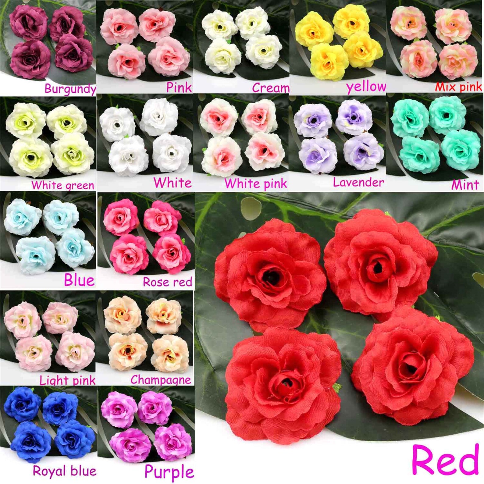 5cm Artificial Flowers Mini Silk Rose Head Wedding Home - Etsy