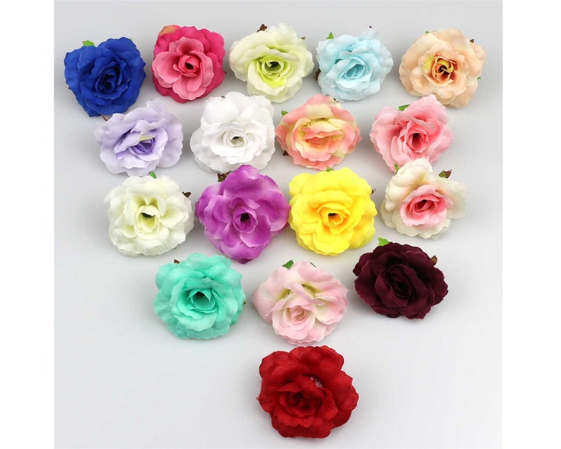 5cm Artificial Flowers Mini Silk Rose Head Wedding Home - Etsy